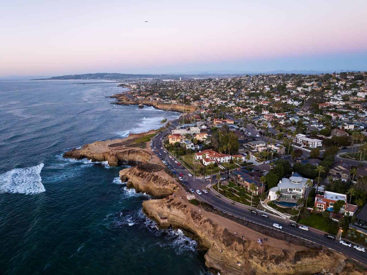 Above Sunset Cliffs Natural Park in Point Loma San Diego | Drone Photo ...