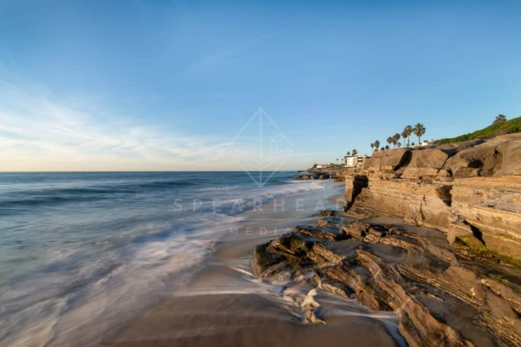 The iconic Windansea Beach in La Jolla San Diego California on a ...