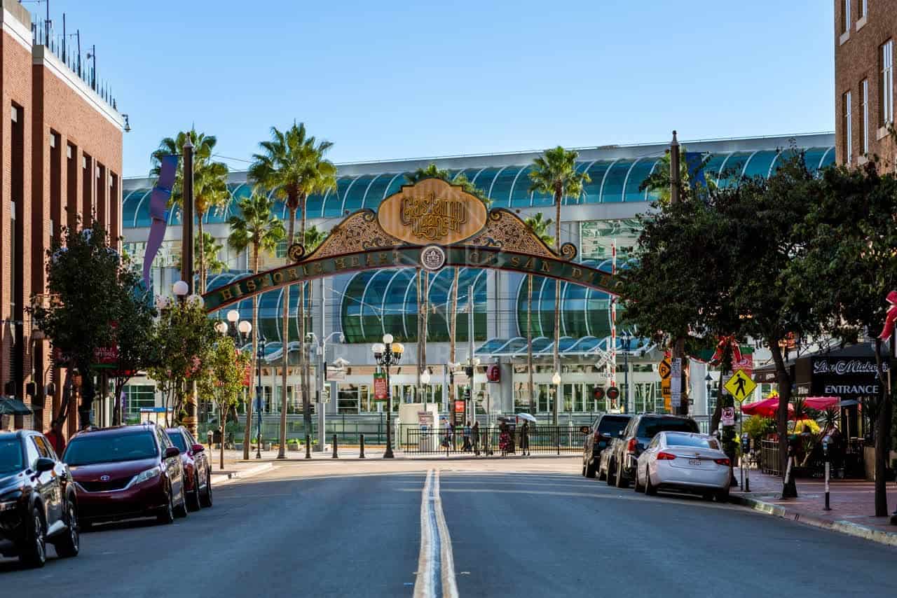 The Gaslamp Sign on Fifth Avenue Downtown San Diego Gaslamp District ...